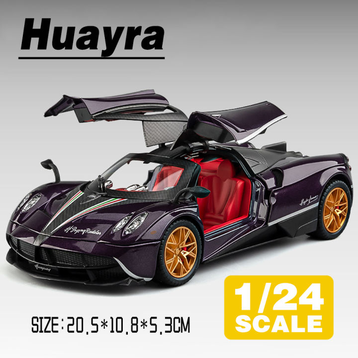 LEO 1:24 Pagani Huayra Supercar Sprayable Metal Diecast Alloy Toy Car ...