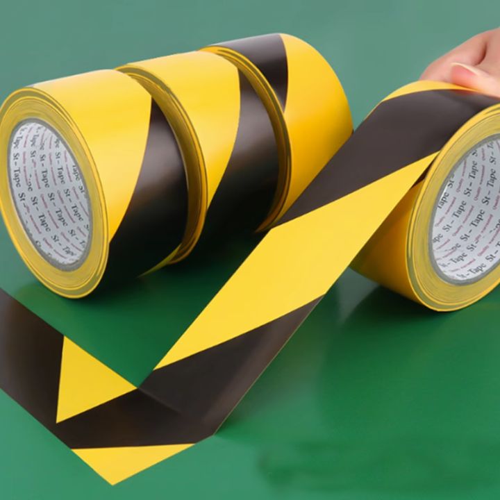 20M Caution Tape PVC Adhesive Warning Tape Safety Sign Sticker Black ...