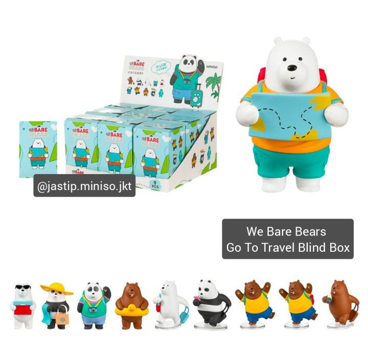 MINISO 🆕 WE BARE BEARS Figure To Go Travel Blind Box | Lazada Indonesia