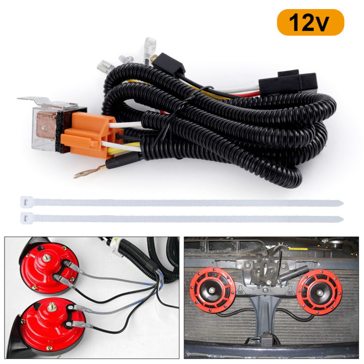 CNSPEED 80A 12V Universal Car Horn Wiring Harness Relay Kit For Auto ... CNSPEED 80A 12V Universal Car Horn Wiring Harness Relay Kit For Auto ...