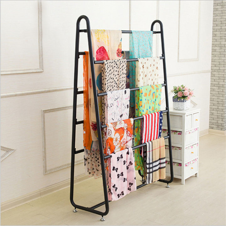 Iron Scarf Shelf Floor Display Stand Multi-Layer Scarf Rack Cloth Shawl ...