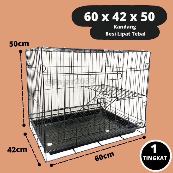kandang besi lipat tingkat ukuran 60x40x50 /kandang | Lazada Indonesia