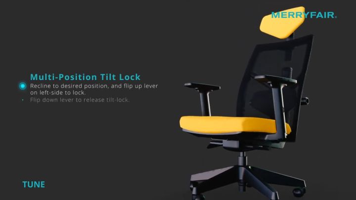 MERRYFAIR TUNE High Back Chair with Headrest -Slate Grey_Ergonomic ...