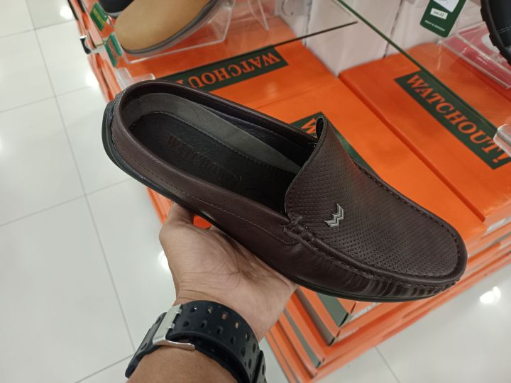 Sepatu Selop Kulit Watchout pria Super Ringan 39 Sampai 44 | Lazada ...