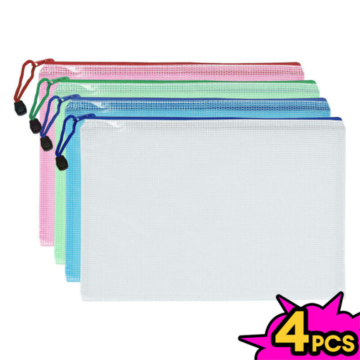 4Pcs Zippered Mesh Bag, For Documents, Paper, Cosmetics And Travel, For ...