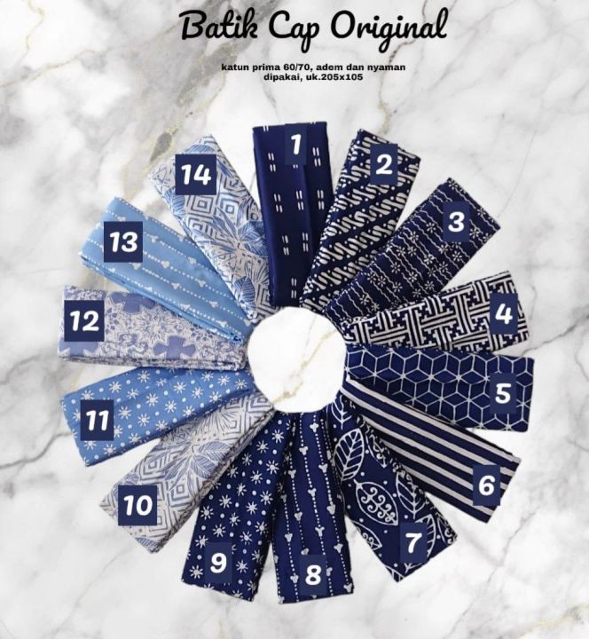 Kain Cap Batik Eksklusif Warna Biru Warna Blue Ice Warna Navy Warna ...