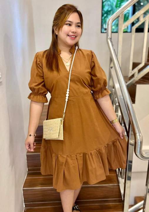 SARAH CHINESE COLLAR DRESS(Can fit SMALL to XL Frames) | Lazada PH