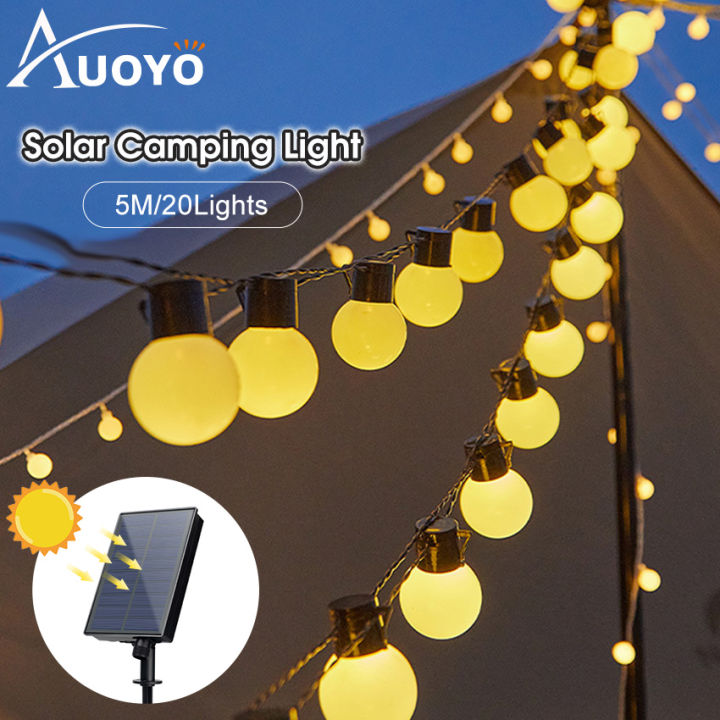 Auoyo solar string light Outdoor LED Bulb Lights Waterproof 5M/10M ...