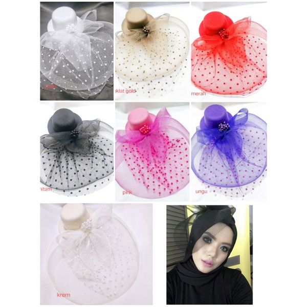 [HP52] Topi jala jaring besar headpiece hijab prewedding | Lazada Indonesia