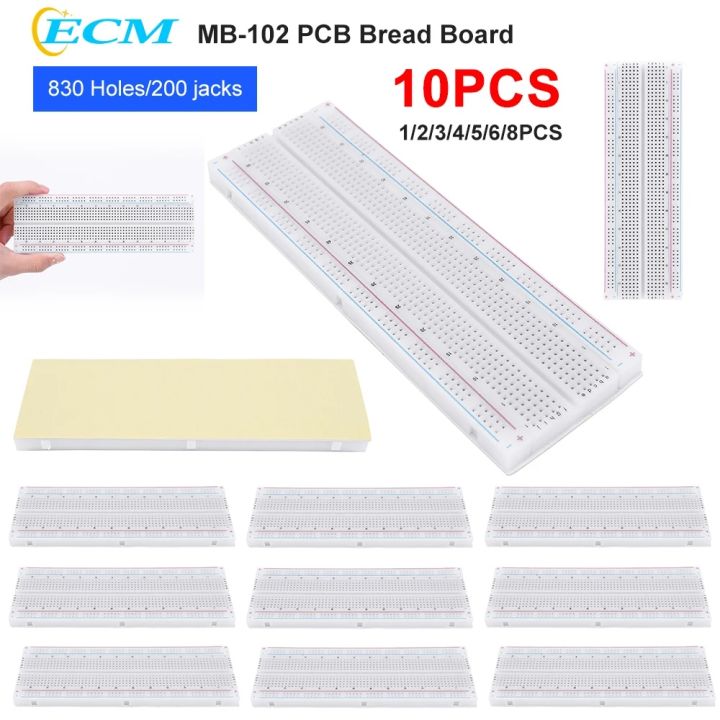 1-10PCS MB-102 PCB Breadboard 830-Point 200 Jacks Prototype Universal ...