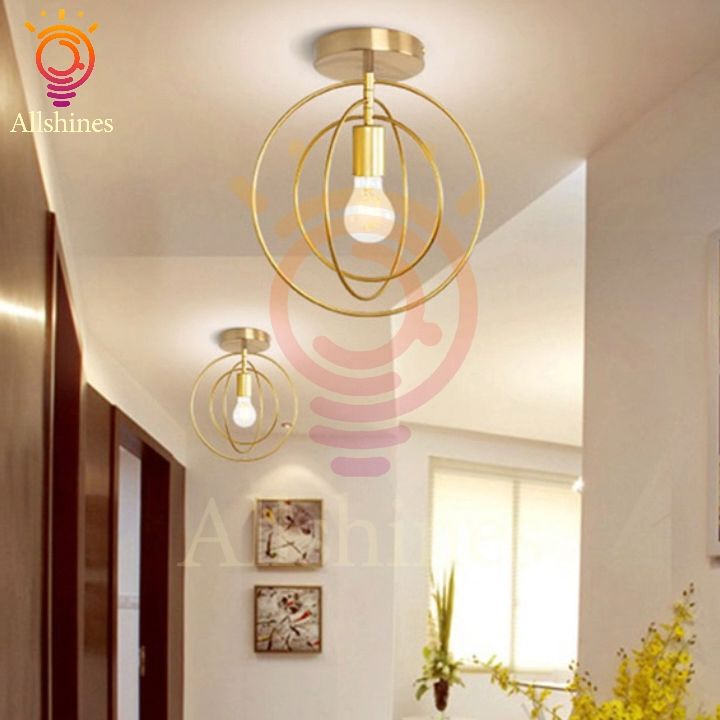 Ceiling Light Nordic Gold 3 Rings Round Rotation Ceiling Lights Modern ...
