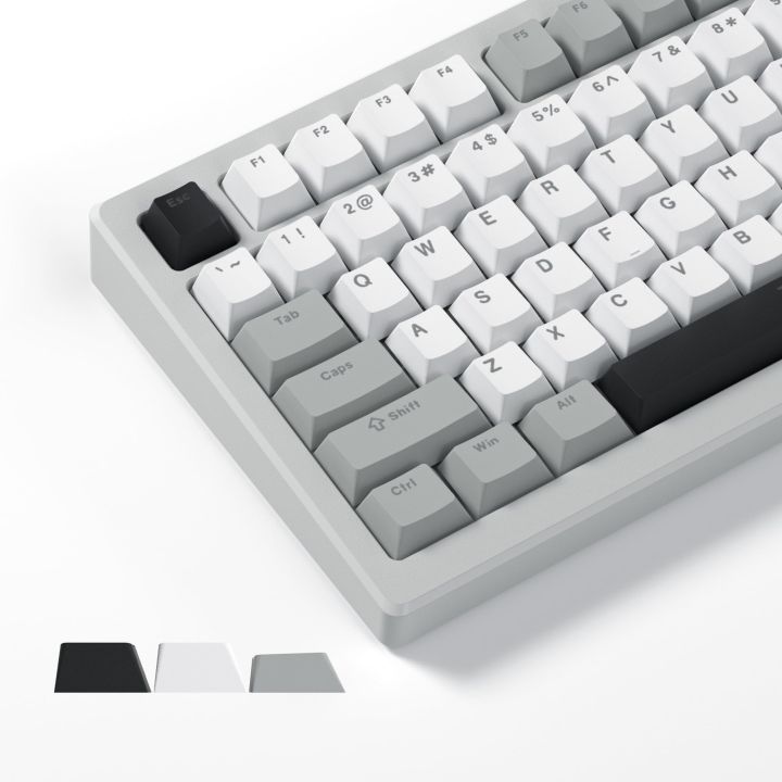 WOMIER 140 Keys White Grey Cherry Profile Double Shot PBT Keycaps ...