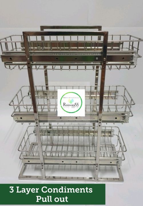 Condiments pull out with frame 304 stainless 2 & 3 layer (RenzRobin88 ...
