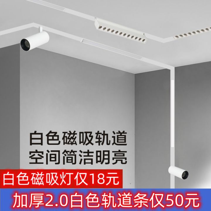 White Frameless Magnetic Track Spotlight Line Light Ceiling Embedded ...
