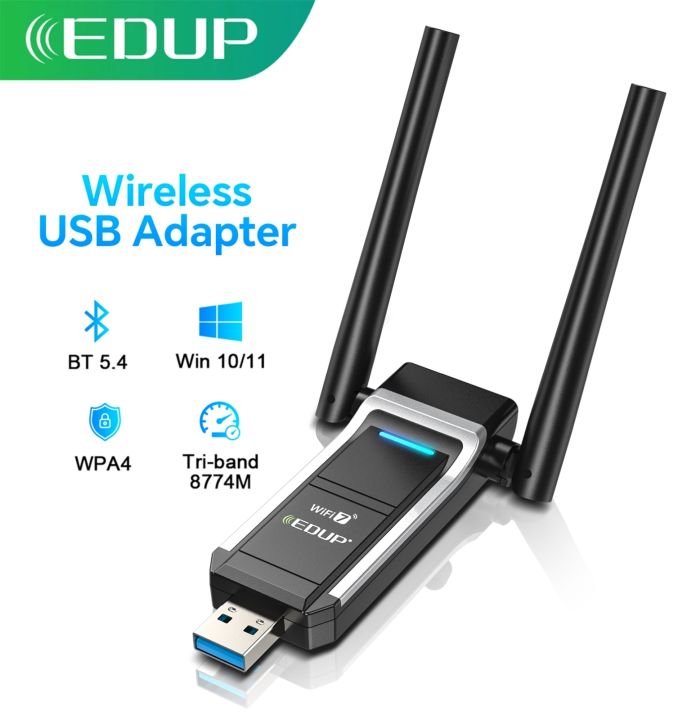 EDUP BE1703 WiFi 7 USB Adapter 80211be TriBand 2.4GHz 5.8GHz 6GHz ...
