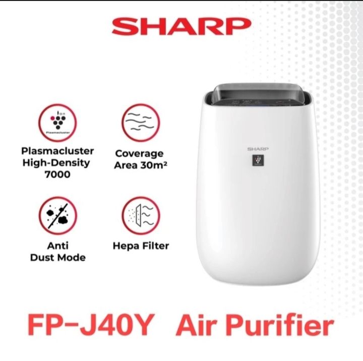 SHARP AIR PURIFIER FP J 40 Y WHITE HEPA FILTER PENJERNIH UDARA | Lazada ...