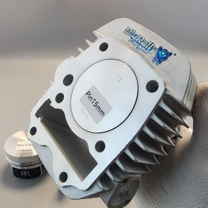 BluRally Motorcycle Wave125 Ceramic Cylinder Kit big bore 66mm for ...