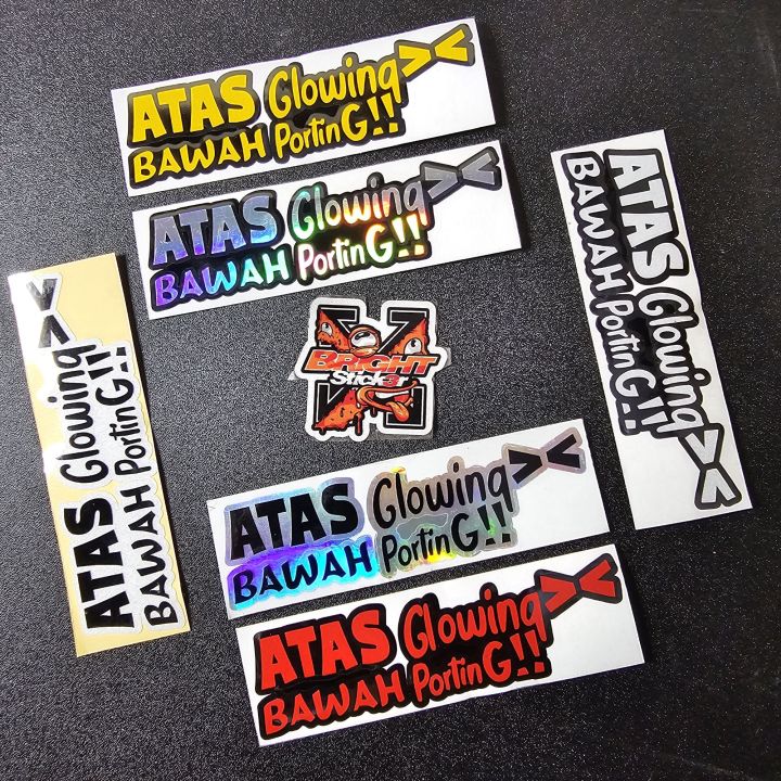 Sticker Stiker ATAS GLOWING BAWAH PORTING Cutting | Lazada Indonesia