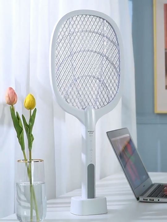 2-in-1 Electric Bug Zapper Racket 3000V High Voltage 8 Mosquito Trap ...