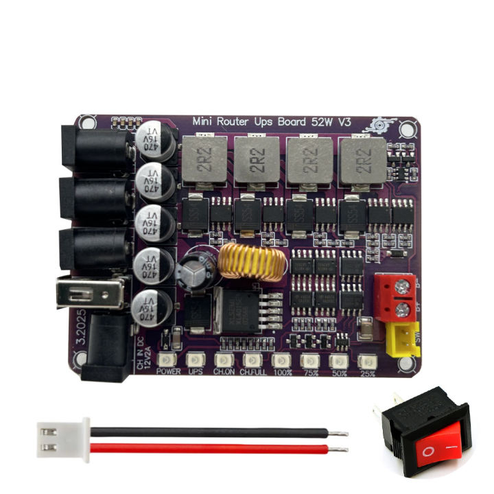 Mini DC Router UPS Circuit Board 52W V3 USB 5V 12V 9V Output 12V ...