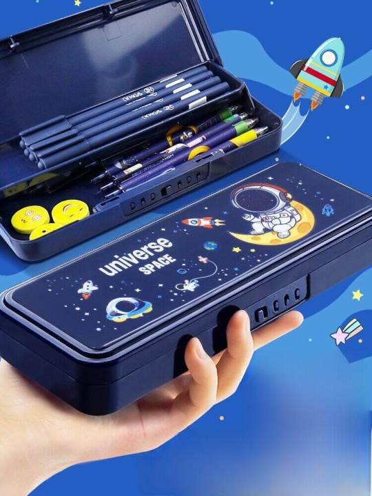 Password Lock Stationery Box Plastic Pencil Case for Boys Kindergarten ...