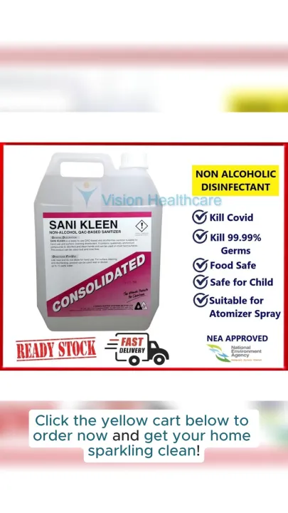 (NEA APPROVED) Disinfectant Liquid , Sanitiser Sanitizer, Sani Kleen ...
