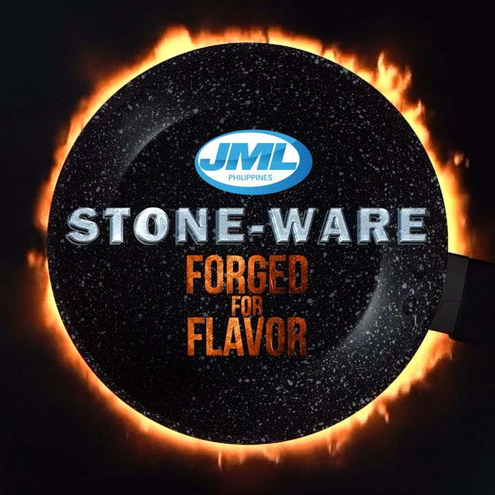 JML Stoneware Frying Pan 24cm Stainless Steel Flame Guard + Silicon Lid ...