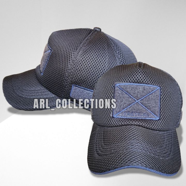 topi jaring velcro double mess biru navy baseball caps velcro jaring ...
