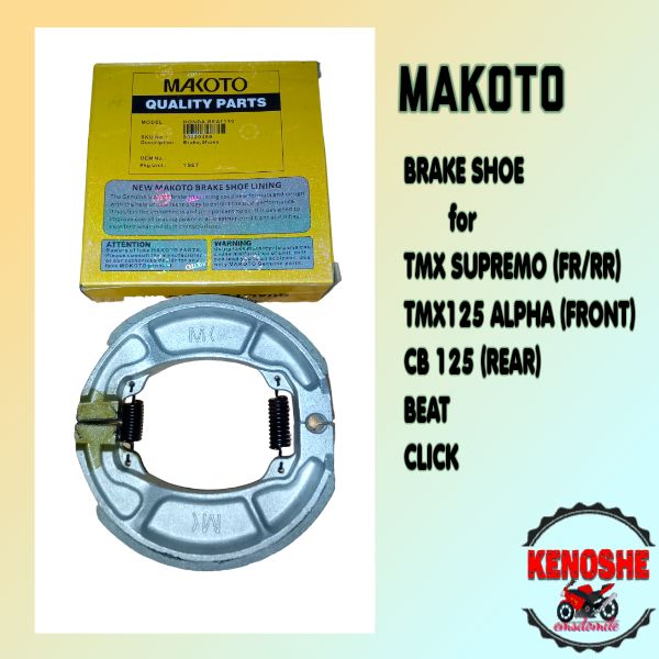 BRAKE SHOE for BEAT,CLICK,CB125( REAR),TMX SUPREMO(FR/RR),TMX125 ALPHA ...