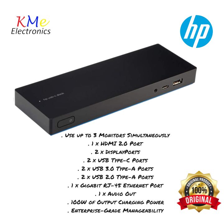 Original HP Elite USB-C Dock G4 Docking Station with 90W AC Adapter, HP ...