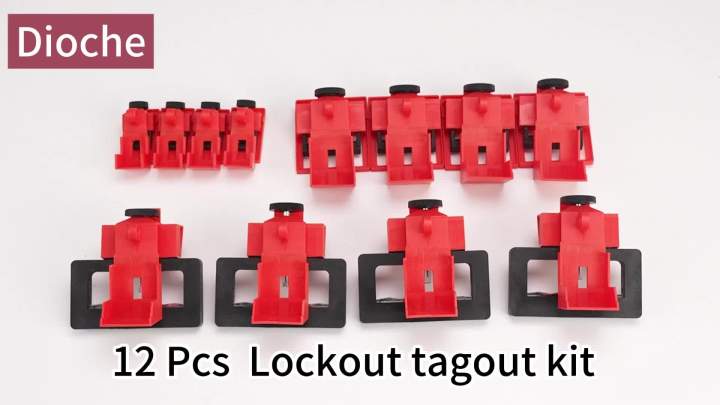 Circuit Breaker Lockout Device, Lockout Tagout Kit 12 Pcs Single Pole Breaker Lock Out Device ...