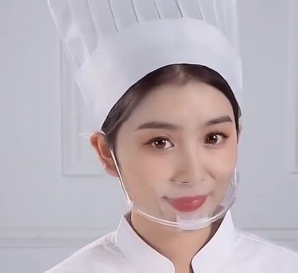 10Pcs Food Sanitary Mouth Mask Transparent Clear Anti Fog Shield ...