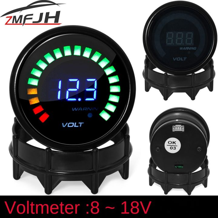 52mm Car Voltmeter Volt Meter Gauge 8-18 Volts Meter For Universal 12V ...