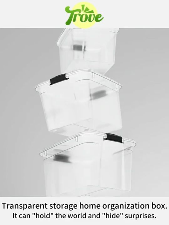 Trove Plastic Storage Box Transparent Waterproof MegaBox Stackable ...