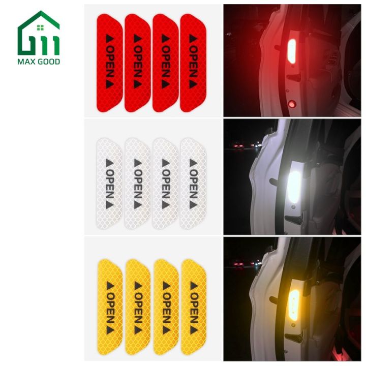 Bộ 4 Miếng Decal Phản Quang Dán Cánh Cửa Ô Tô OPEN Cao Cấp AZONE ...