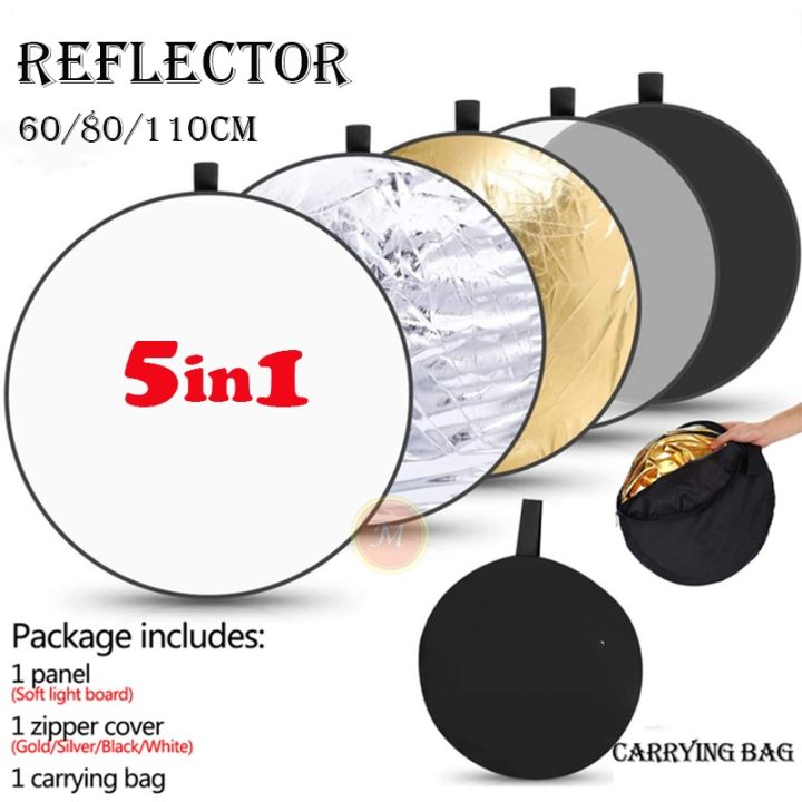 5 in1 Portable Reflector 60/80cm 5 color Triangle photography ...