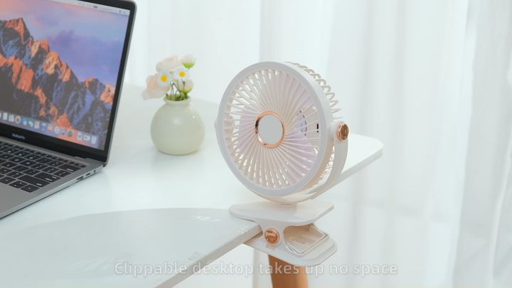 10000mA 720° Rechargeable Electric Fan Clip Fan Desktop Fan Camping Fan ...
