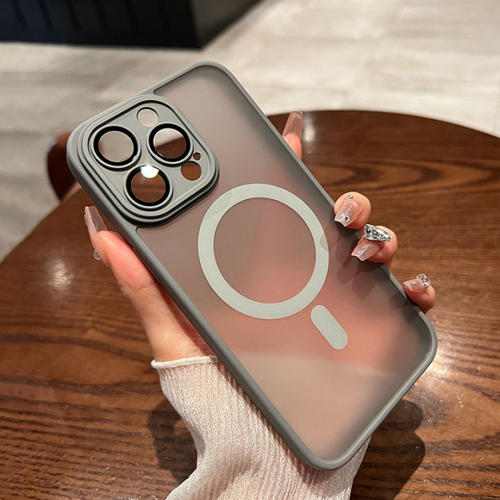 CrashStar With Lens Films MagSafe Skin-friendly Matte Hard Phone Case For iPhone 16 15 14 Pro ...