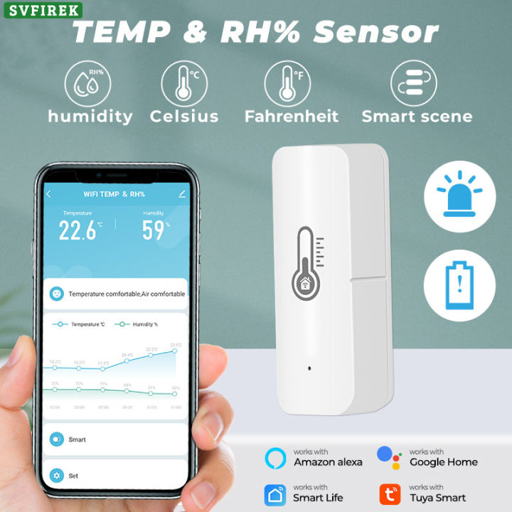 Tuya Smart Humidity Sensor WiFi Temperature Sensor Indoor Hygrometer ...