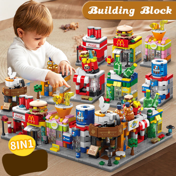 Streetscape Building Block Bricks Toy Assembly Particle Children ...