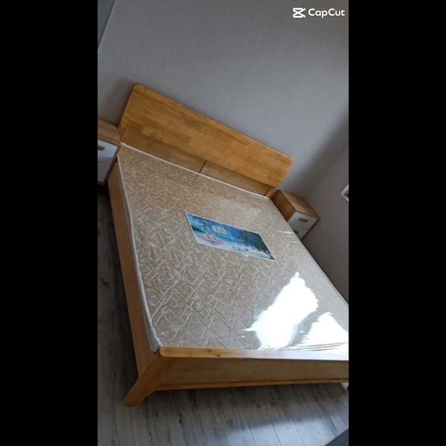 Elife Bed เตียงนอน มีพนักพิง เตียงนอนไม้แท้ สีไม้ธรรมชาติ เตียง 6ฟุต 5ฟุต เตียงนอนมินิมอล ไม้ ...