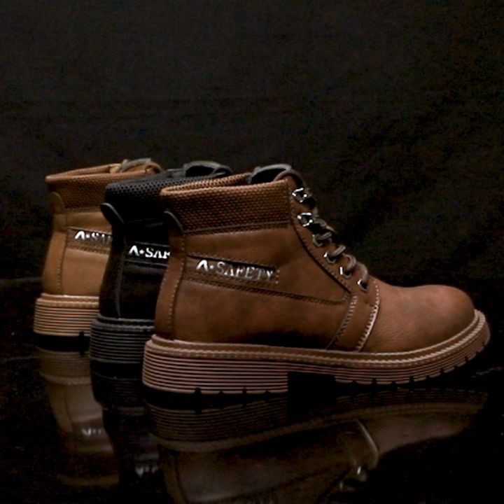 【Ready Stock】Safety Shoes men Steel toe cap Waterproof Work Boots ...