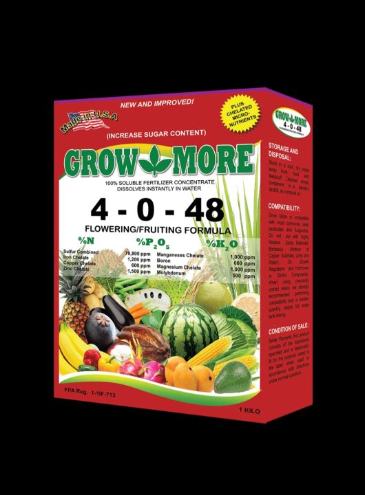 GrowMore 4-0-48 Fertilizer Flowering/Fruiting Formula (1 kilo) | Lazada PH