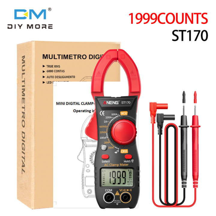 diymore ST170 DC/AC Current Multimeter Voltage Tester 500A Digital ...