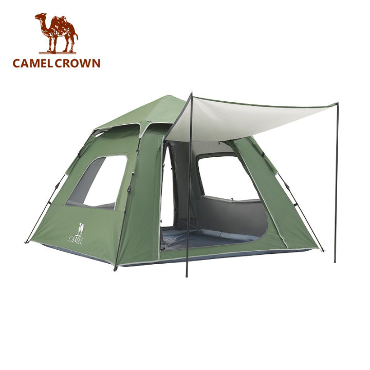 CAMEL CROWN เต็นท์กลางแจ้ง 3~4 คน กันแดด และเต็นท์กันฝน อัตโนมัติ | Lazada.co.th