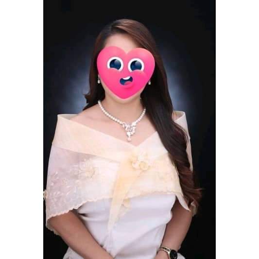 filipiniana alampay with handmade flower brooch | Lazada PH