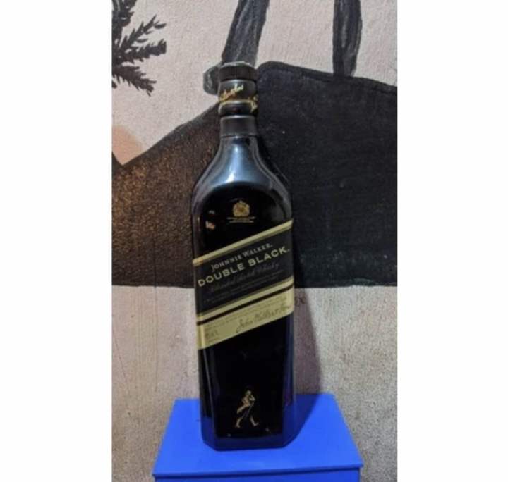 botol bekas miras double black 1L/ botol pajangan / botol koleksi ...