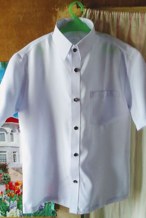 🇮🇹polo barong plain white with pocket miyaki fabric | Lazada PH