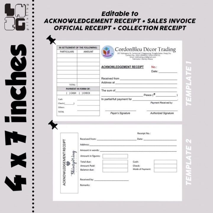 4pads CUSTOMIZED SALES INVOICE, DELIVERY RECEIPT, ACKNOWLEDGEMENT ...
