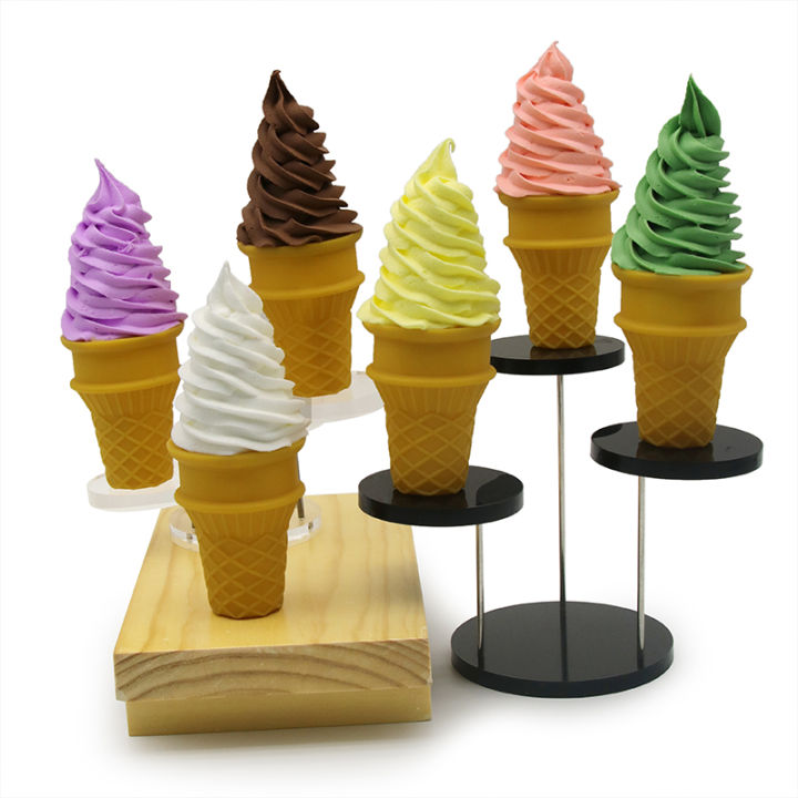 Artificial Ice Cream Model Crispy Cone Chocolate Cream Dessert Cold ...